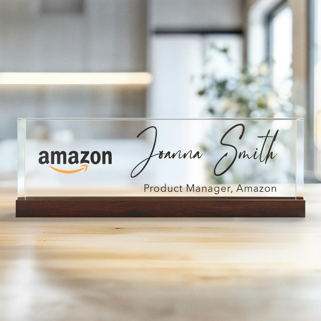 Minimalist Custom Desk Name Plate for Office Professionals, Acrylic ...
