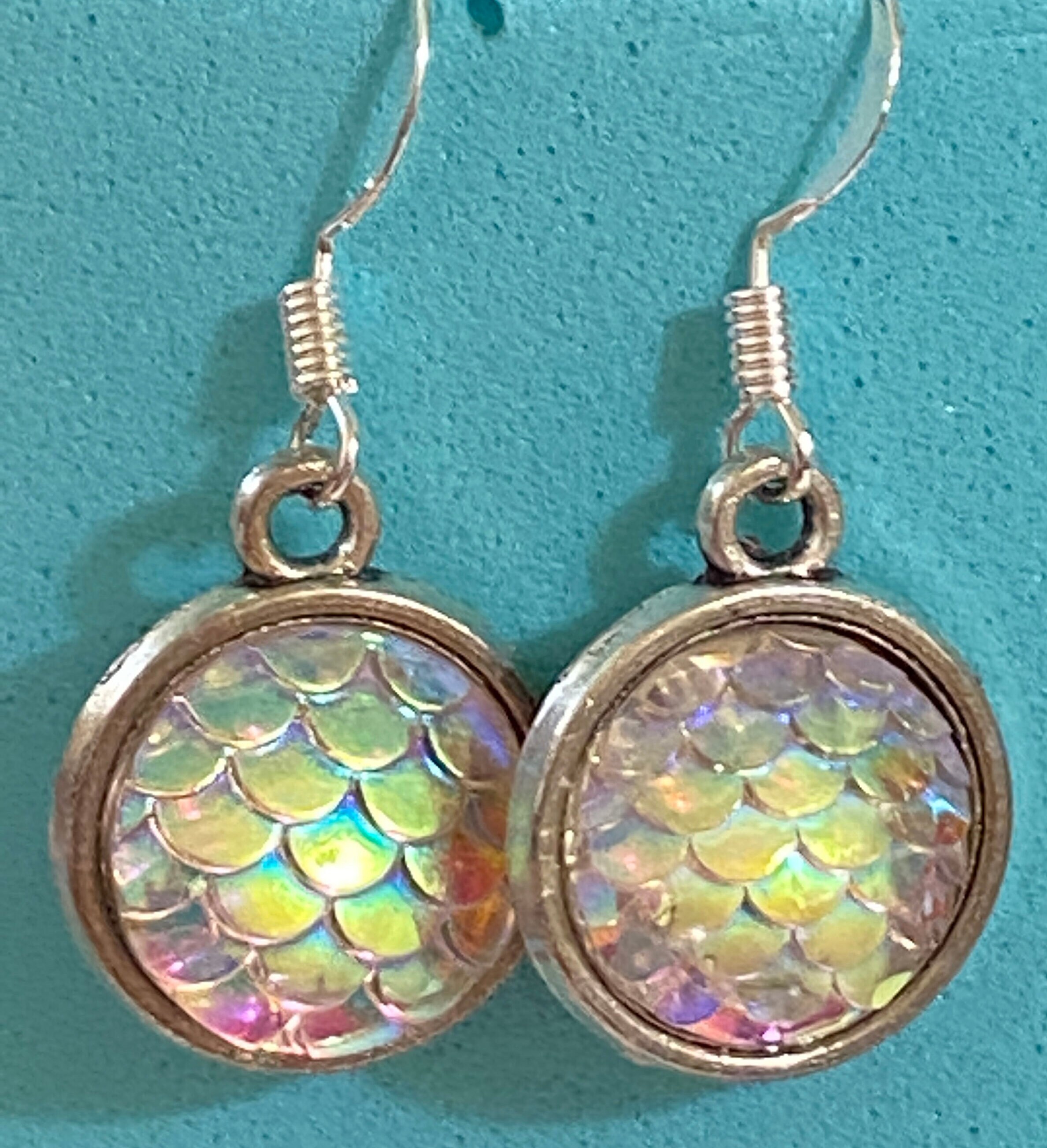 Dragon Scale Dangle Earrings / Mermaid Scale Dangle Earrings / Fish ...
