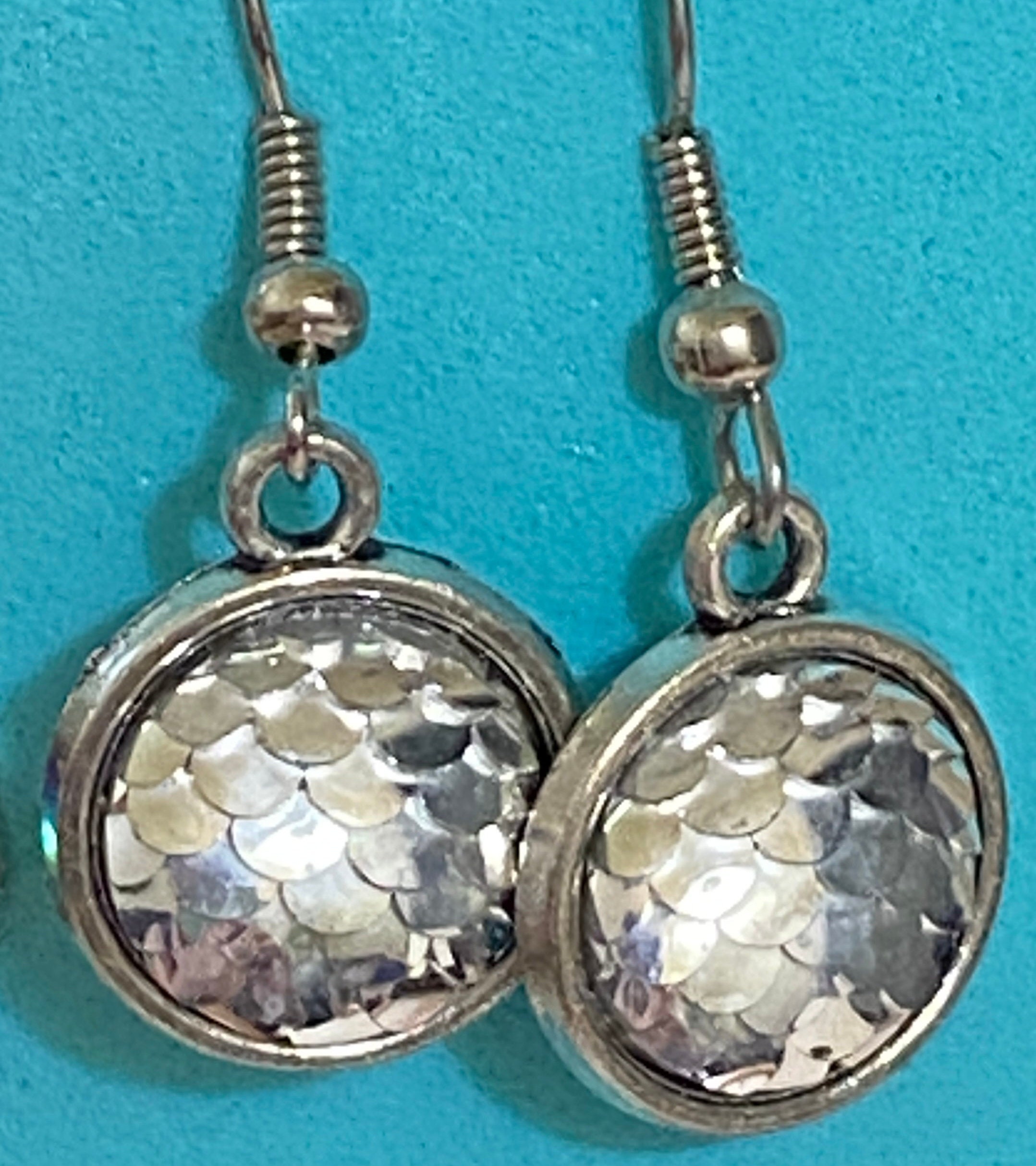 Dragon Scale Dangle Earrings / Mermaid Scale Dangle Earrings / Fish ...