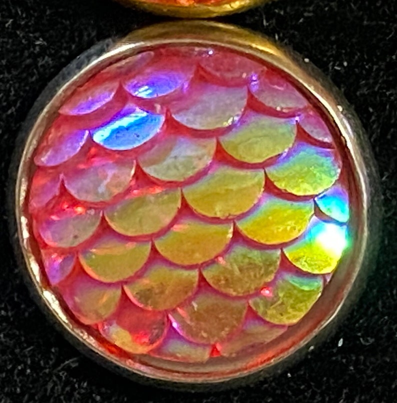 Dragon Scale / Mermaid Scale / Fish Scale 14MM Stainless Steel Post ...