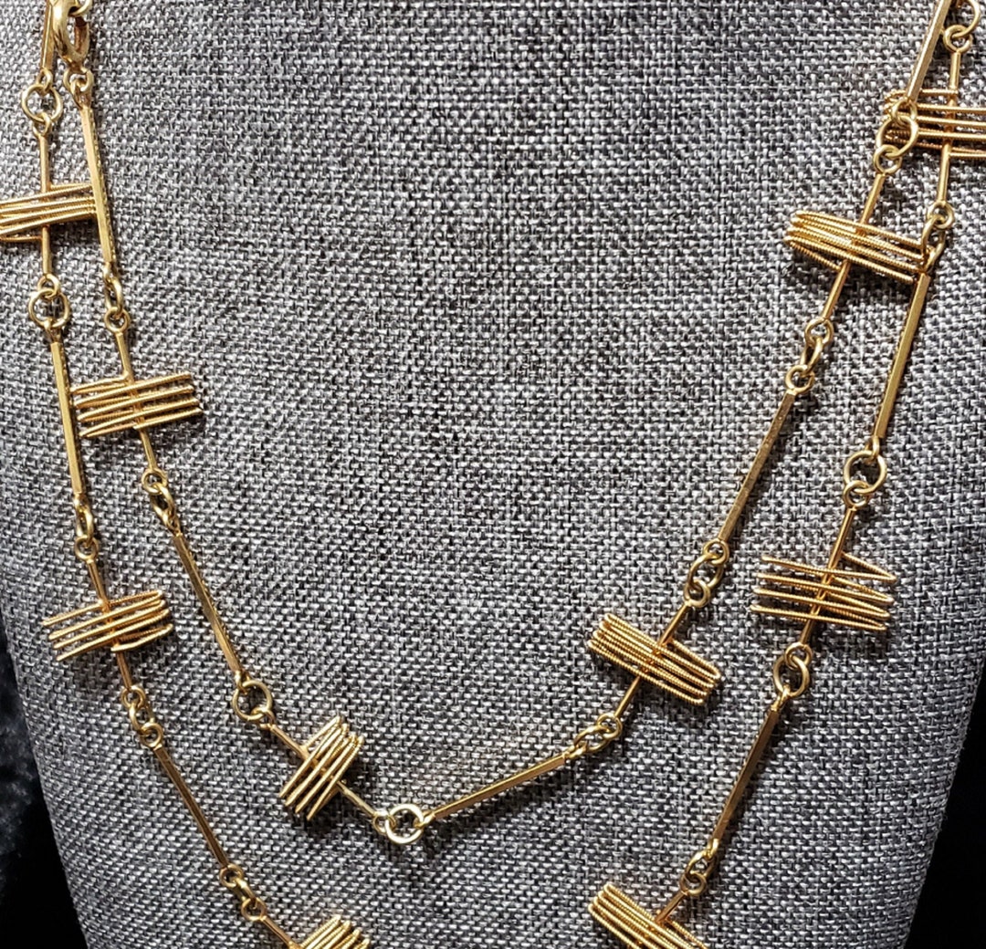 Estate Unique Uno A Erre 14K Yellow Gold necklace 40 - Etsy België