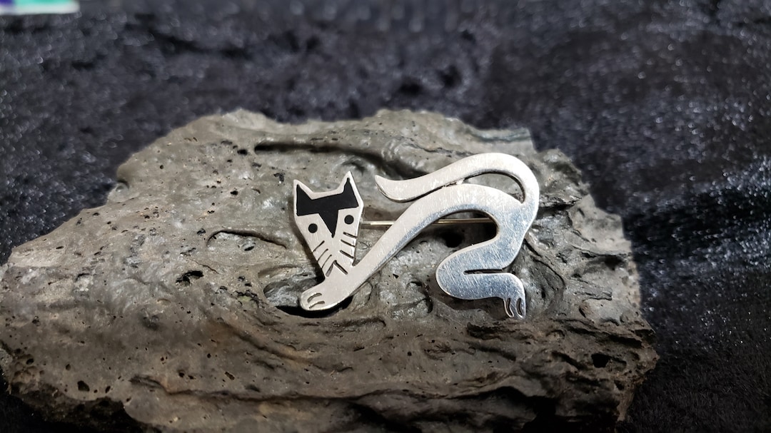 Unique Crouching Coyote - Signed Mexican Silver Pin - Etsy