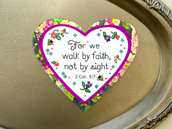 Walk by Faith Scripture Magnet for We Walk by Faith Not by | Etsy