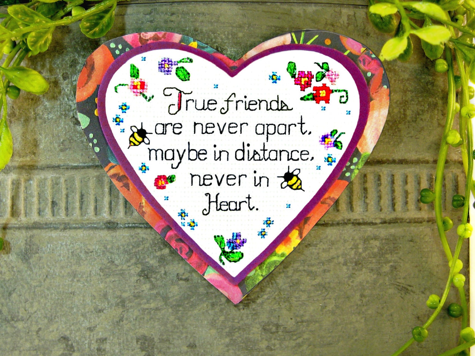 True friends are never apart Heart magnet Good friend gift | Etsy