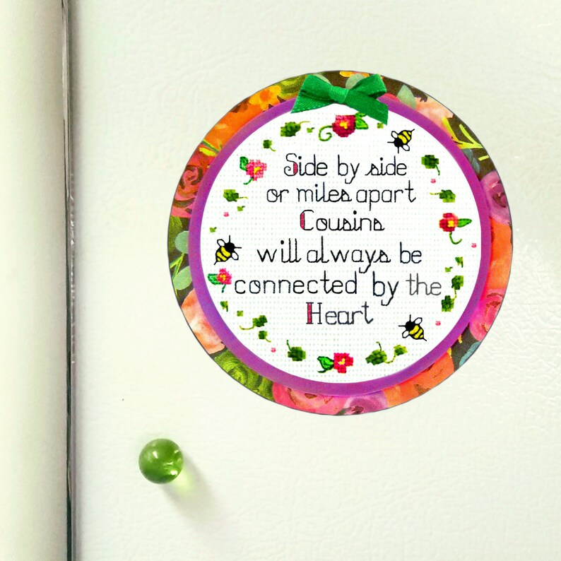 Gift for Long Distance Cousins, Side by Side or Miles Apart, Quote ...