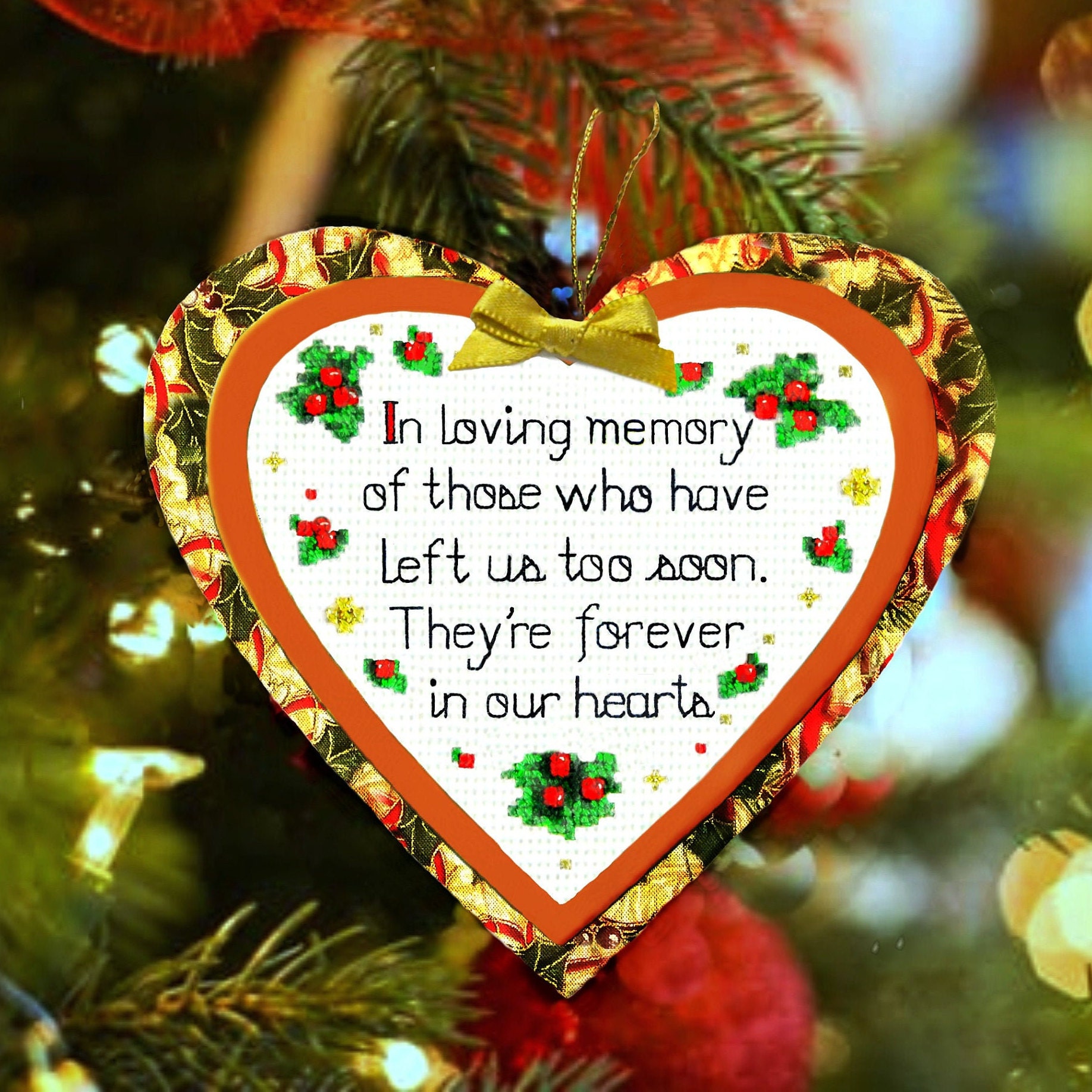 In loving memory Family memorial Christmas ornament Forever | Etsy