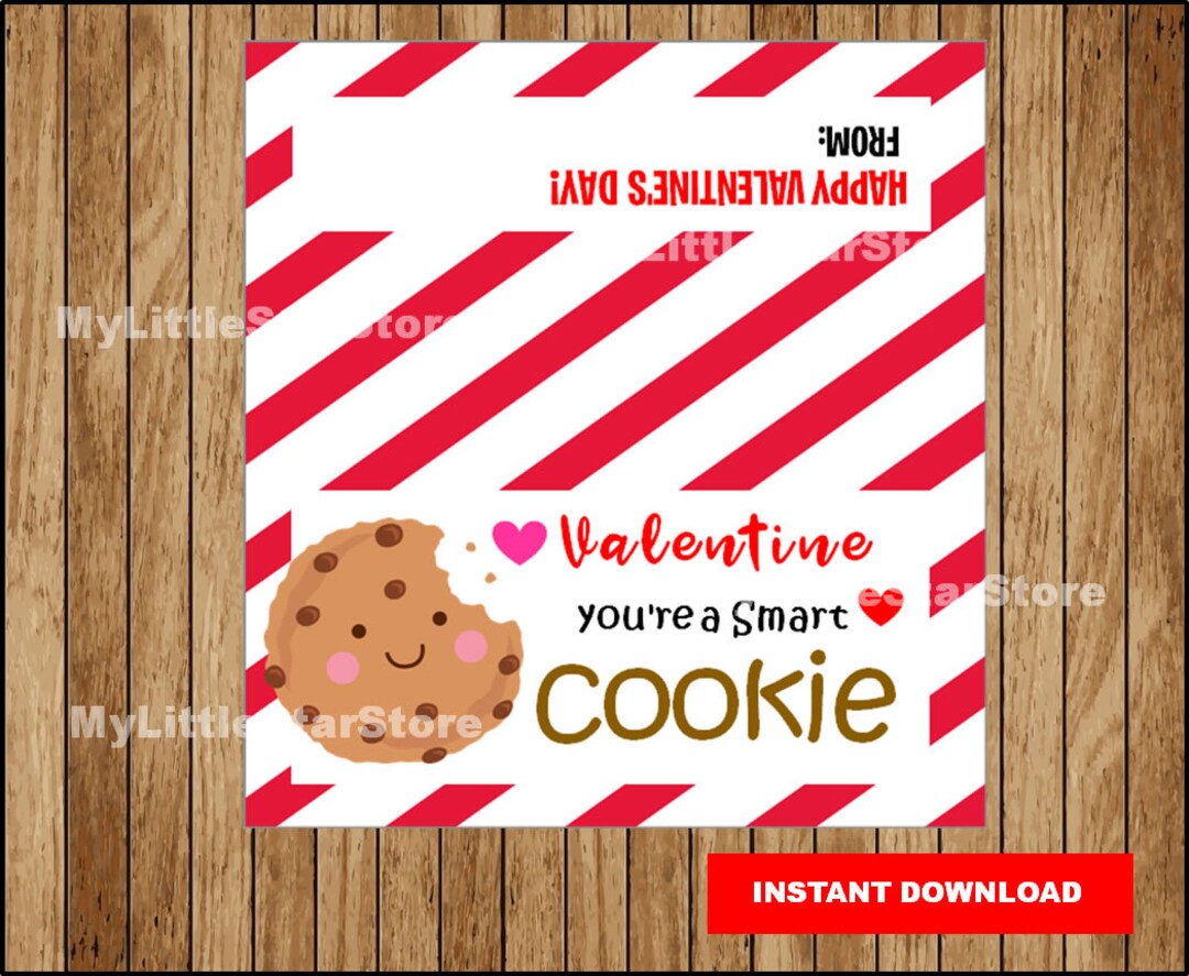 One Smart Cookie Valentine Treat Bags Toppers, Valentine Cookie Bags ...
