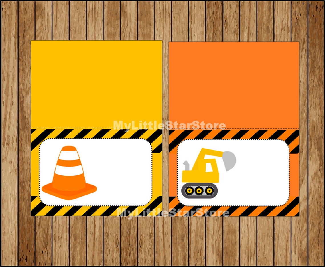 Construction Food Labels Printable Construction Tent Cards - Etsy