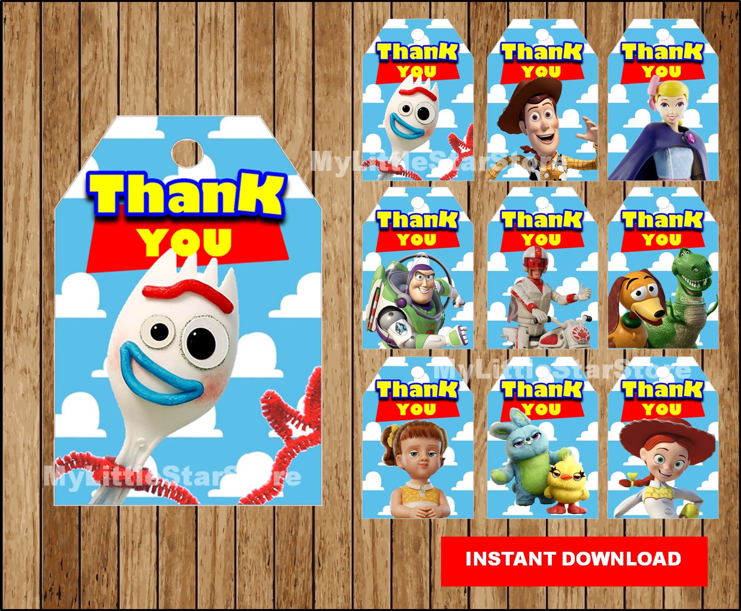 Toy Story 4 Thank You Tags Printable Toy Story Tags Toy - Etsy Canada