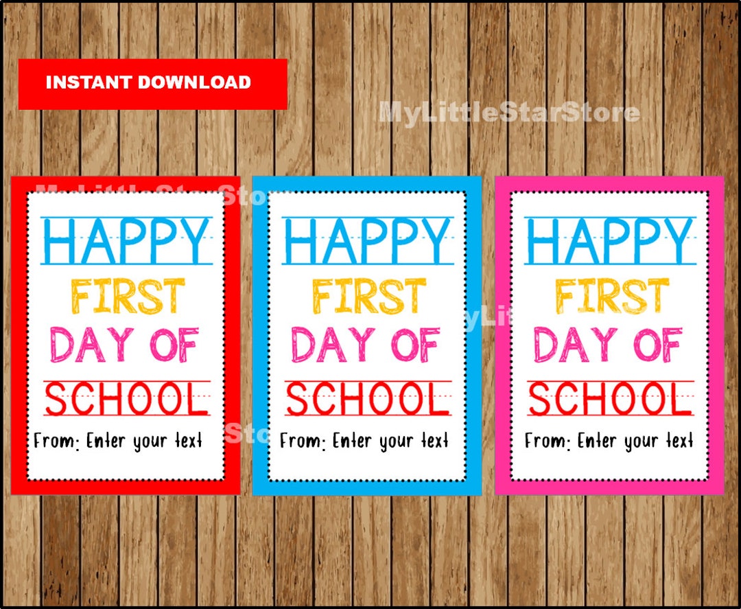 Teacher Back to School Gift Tag, Happy First Day of School Printable ...