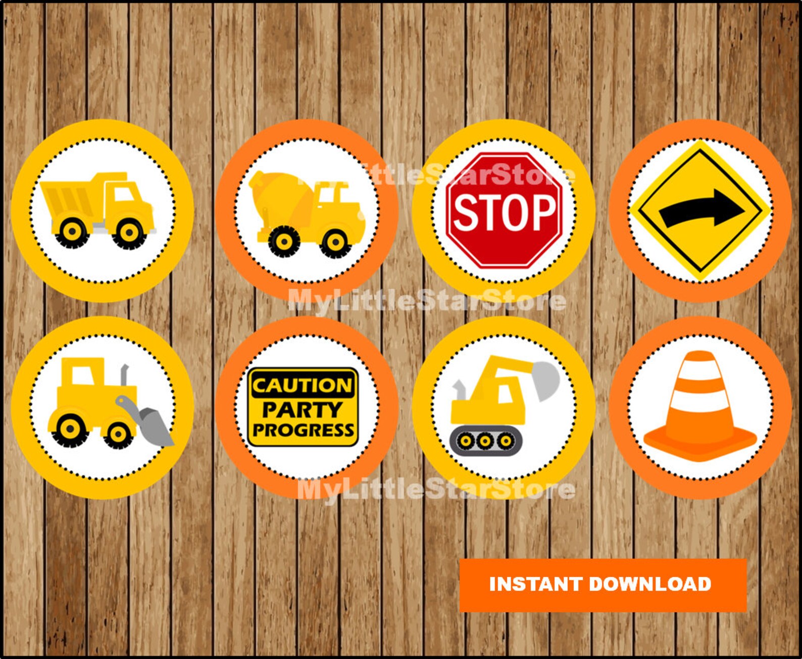 Construction Cupcakes Toppers, Printable Construction Toppers ...