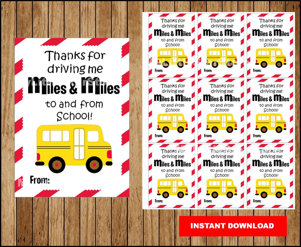 School Bus Driver Gift Teacher Appreciation Gift Tag Teacher - Etsy