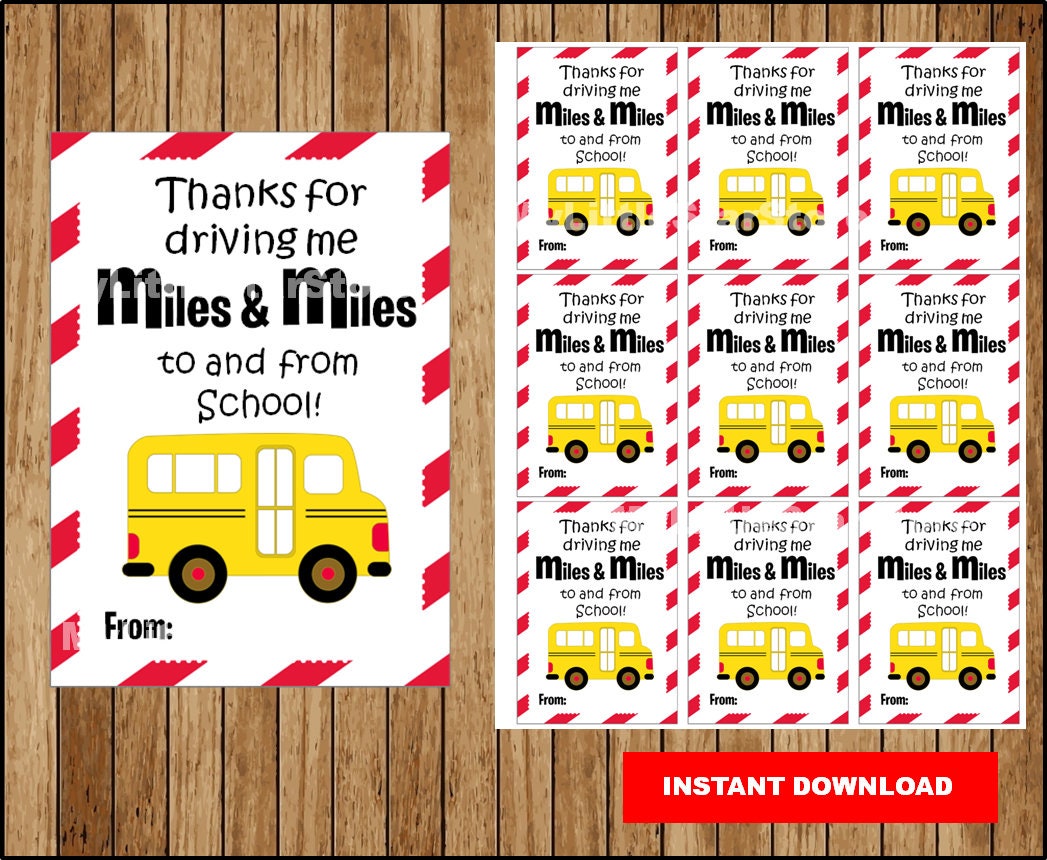 School Bus Driver Gift Teacher Appreciation Gift Tag Teacher - Etsy