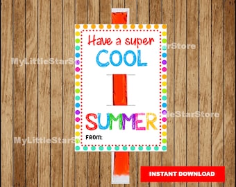Have a Super Cool Summer Frozen Ice Pop Tag printable - Etsy