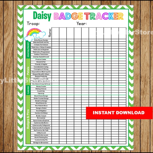 Girl Scout Badge Tracker - Etsy
