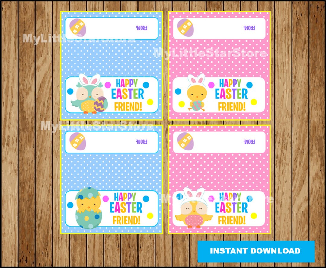 Printable Bags Toppers, Printable Happy Easter Friend Treat Bag ...