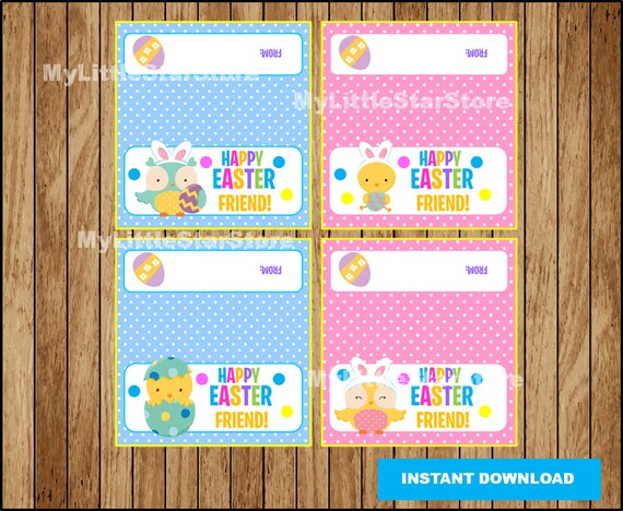 Printable Bags Toppers Printable Happy Easter Friend Treat - Etsy