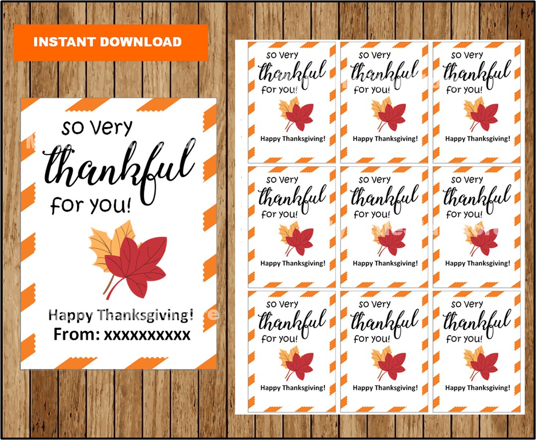 Thanksgiving Gift Tags, so Very Thankful for You Gift Tags ...
