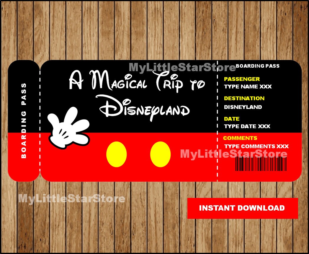 Disney Surprise Ticket Template