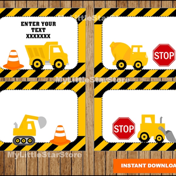 Construction Banner, Printable Construction Triangle Banner ...