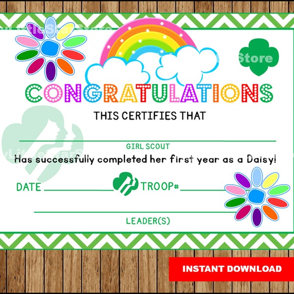 Girl Scout Bridging Certificate - Etsy