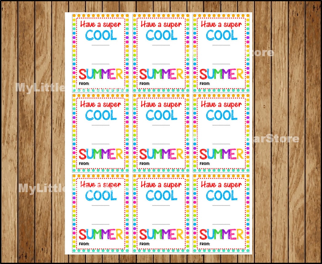 Have a Super Cool Summer Tags, Frozen Ice Pop Tag , Cool Summer Card ...