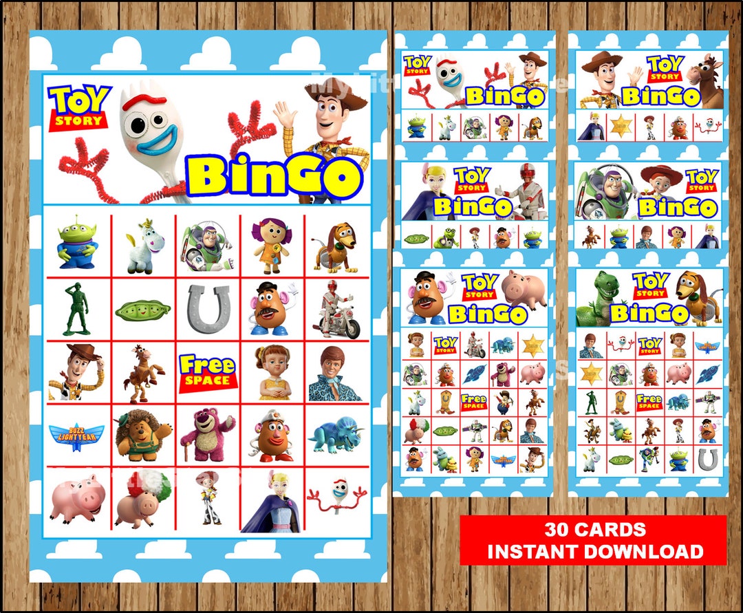 Toy Story 4 Bingo 30 Cards, Printable Toy Story Bingo Game, Toy Story ...