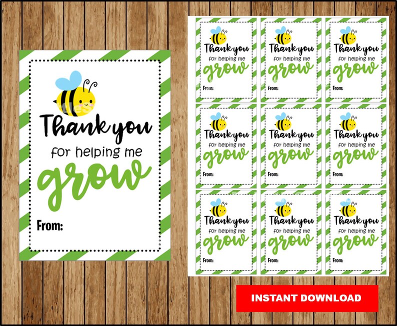 Teacher Appreciation Gift Thank You For Helping Me Grow Gift | Etsy