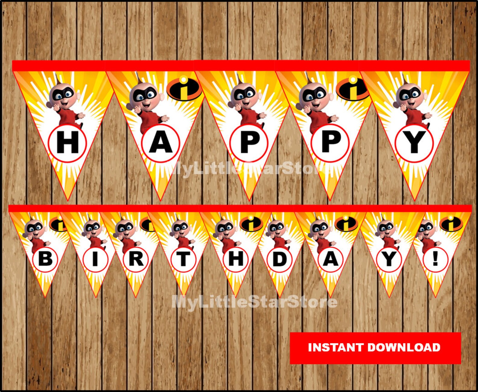 Incredibles Jack-jack Banner, Printable the Incredibles Triangle Banner ...