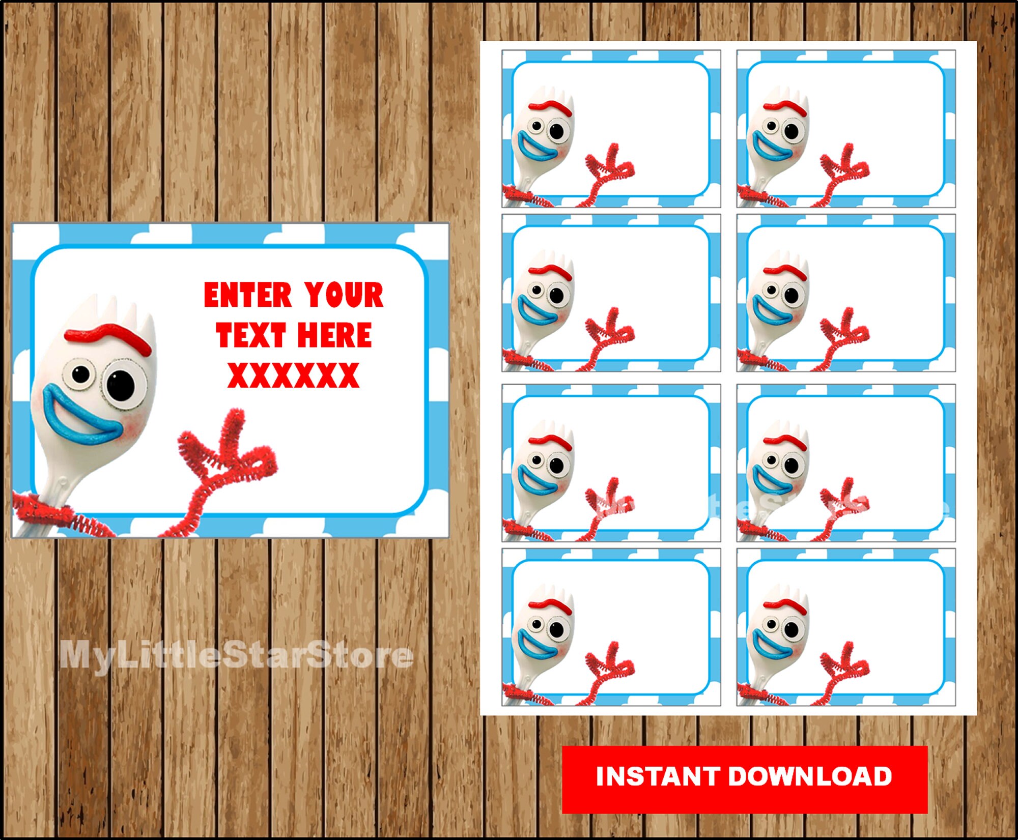 Forky Book Labels, Printable Forky Book Party Tags, Cards, Toy Story 4 ...