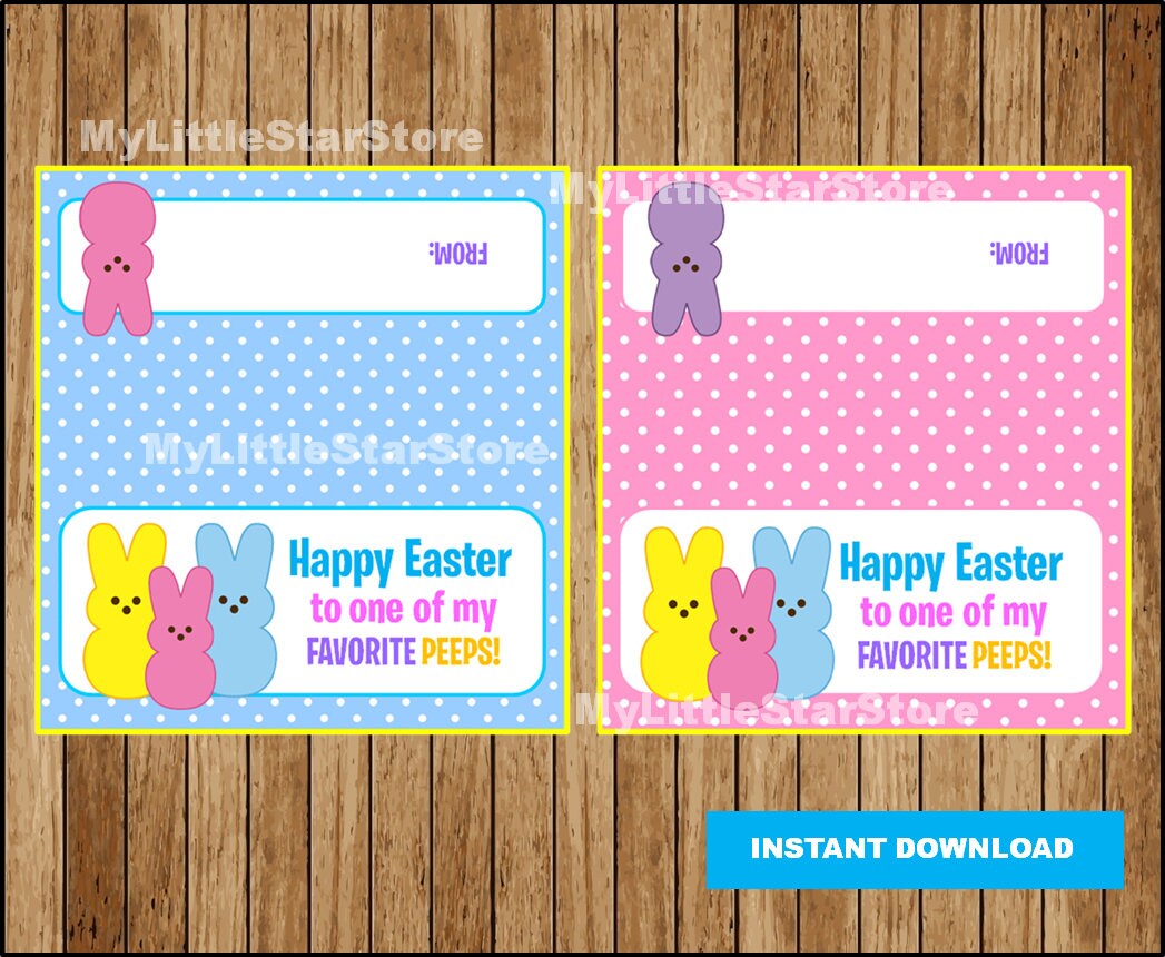 Easter Favorite Peeps Bags Toppers Happy Easter to One of My | Etsy