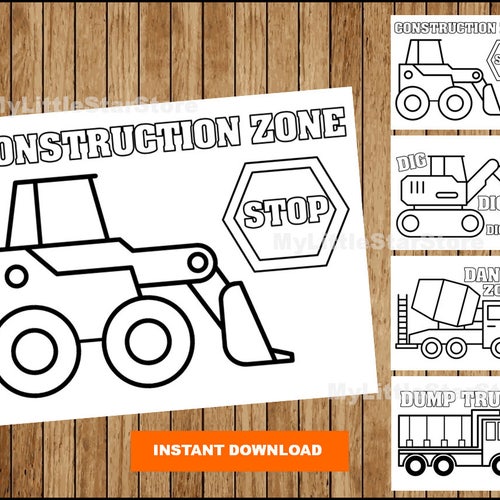 Printable Construction Sign Coloring Pages