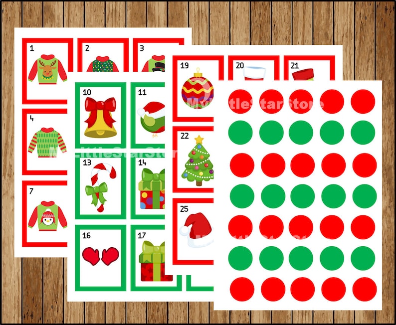 Christmas Bingo Game 30 Cards Printable Christmas Bingo | Etsy