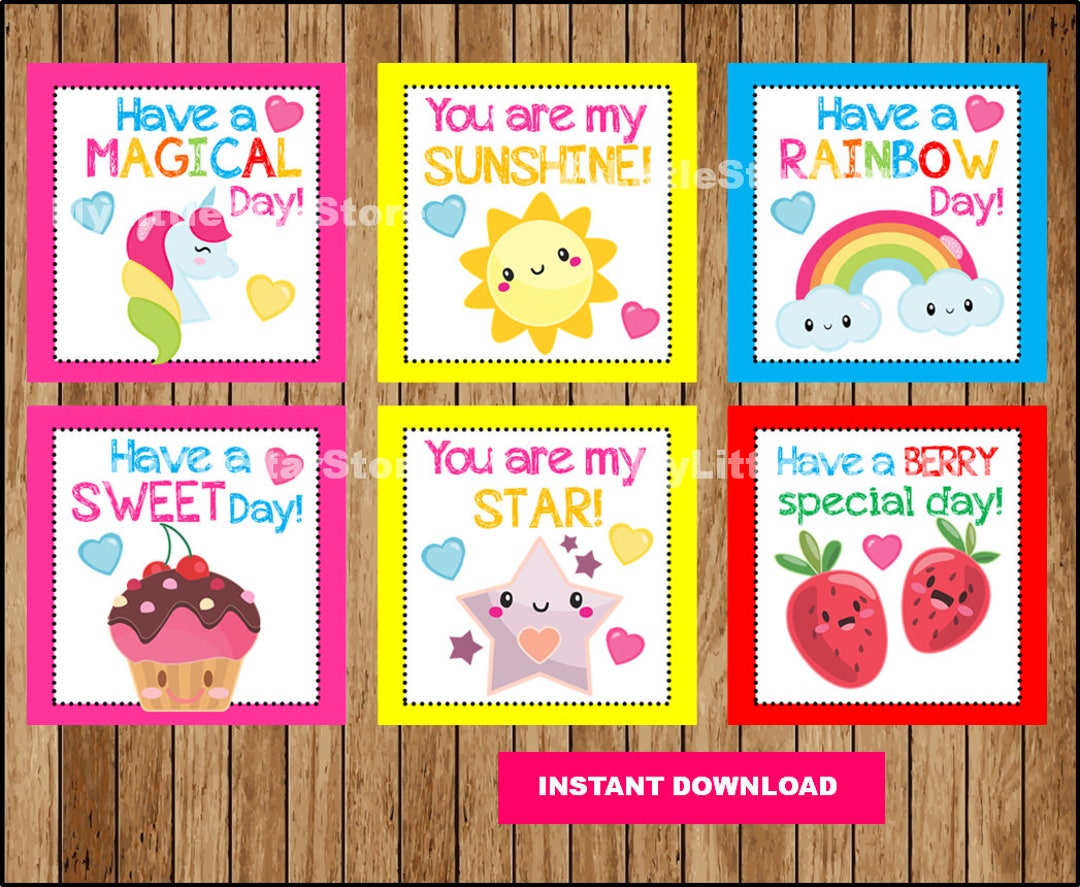 Printable Love Lunch Box Notes , School Lunch Box Notes , Sweet Lunch ...