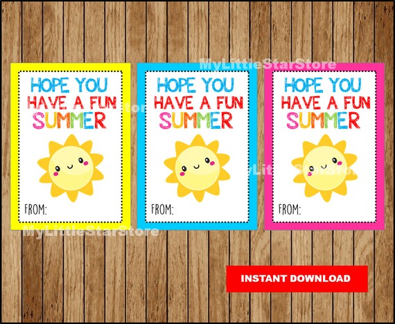 pool party favor tag End of School Gift Tag Instant download Have a ...