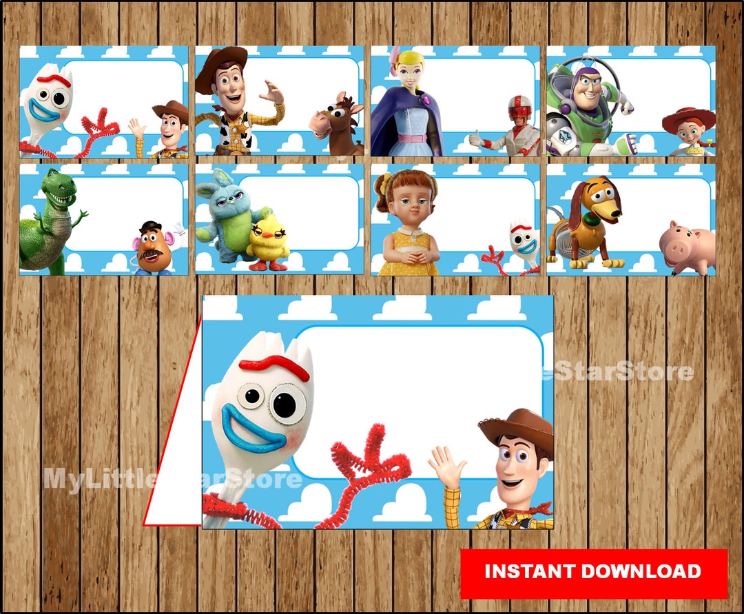 Toy Story 4 Food Labels, Printable Toy Story Food Tent Cards, Toy Story ...