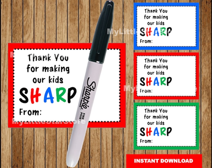 TEACHER APPRECIATION Gift Tag Teacher Appreciation Sharpie - Etsy
