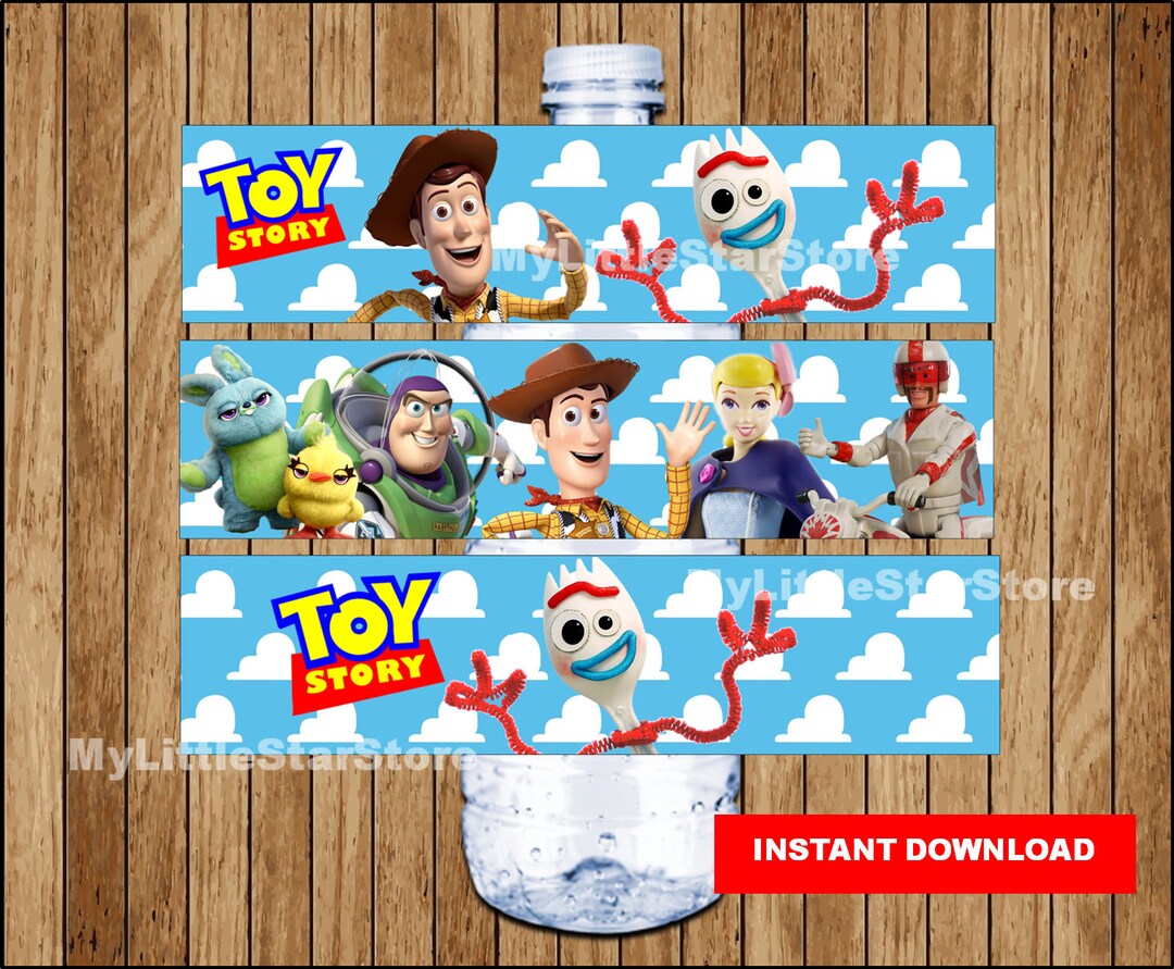Toy Story 4 Bottle Labels, Printable Toy Story 4 Water Bottle Labels ...