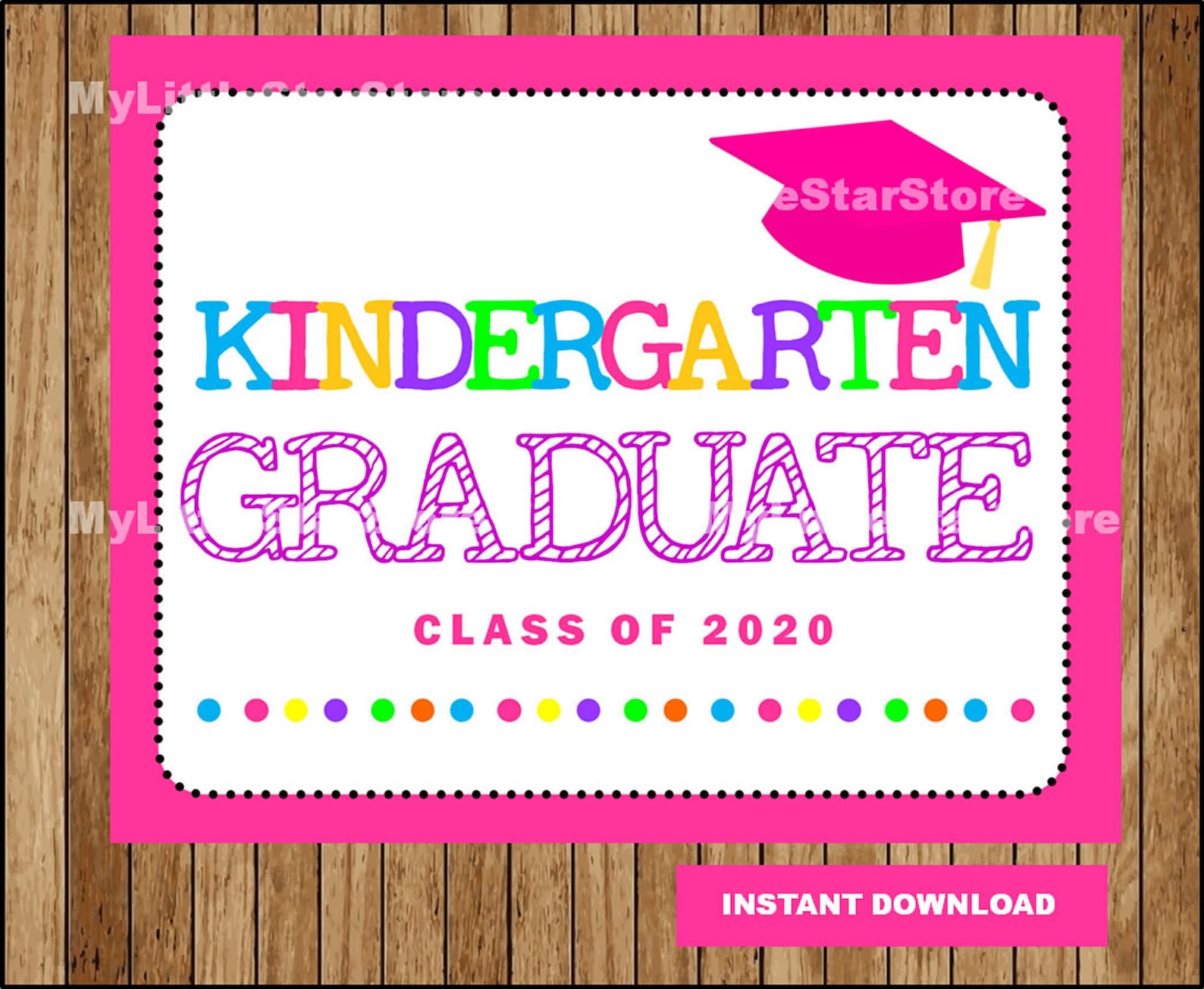 Kindergarten Graduation Sign Printable Chalkboard School - Etsy