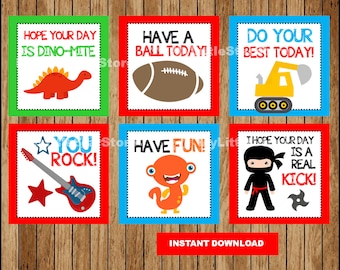 Back to School Lunch Box Notes for Kids, Lunch Notes Cards , Funny ...