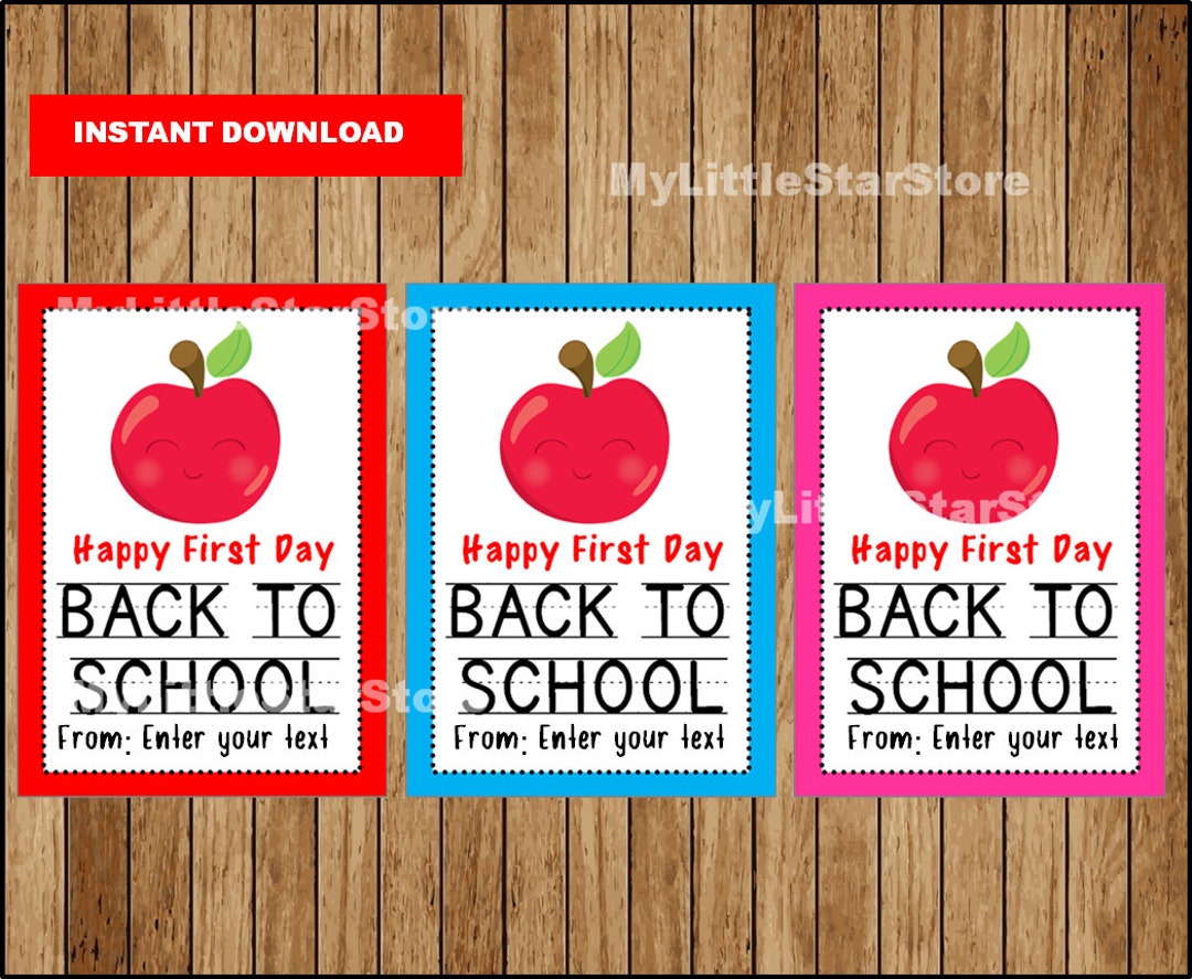 Apple Back to School Gift Tag, DIY Back to School Tags, School Gift ...