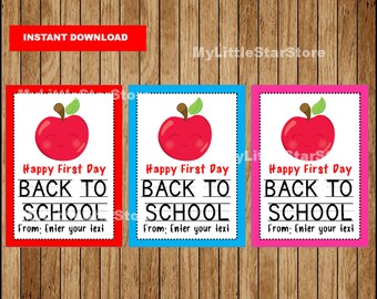 Back to School Apple Tags - Etsy