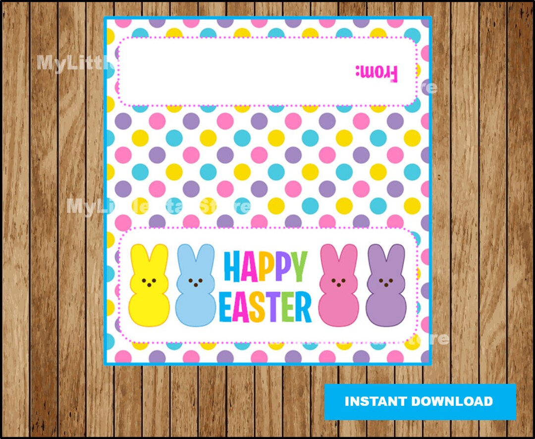 Easter Treat Bag, Printable Happy Easter Bags Toppers , Easter Favor ...
