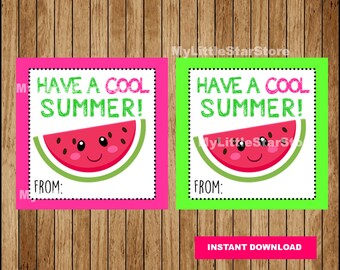 End of the School Year Tags Printable Have a Cool Summer Gift | Etsy