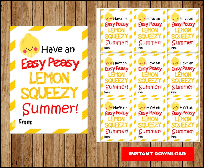 Easy Peasy Lemon Squeezy Teacher Gift tag Funny Teacher | Etsy