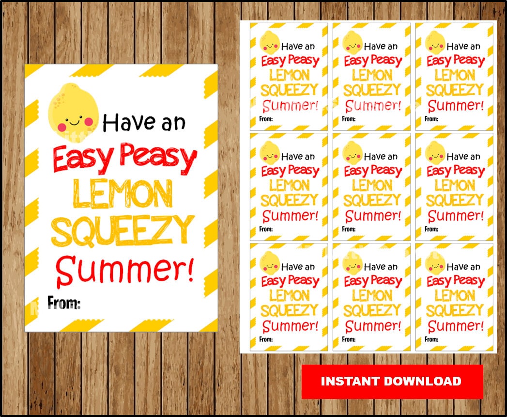 Easy Peasy Lemon Squeezy Teacher Gift tag Funny Teacher | Etsy