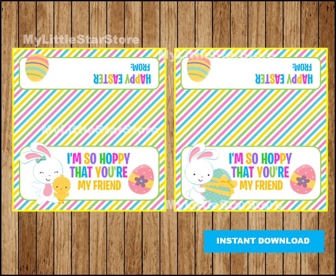 Hoppy Easter Favor Bags, Printable Easter Treat Bags Toppers, Easter ...
