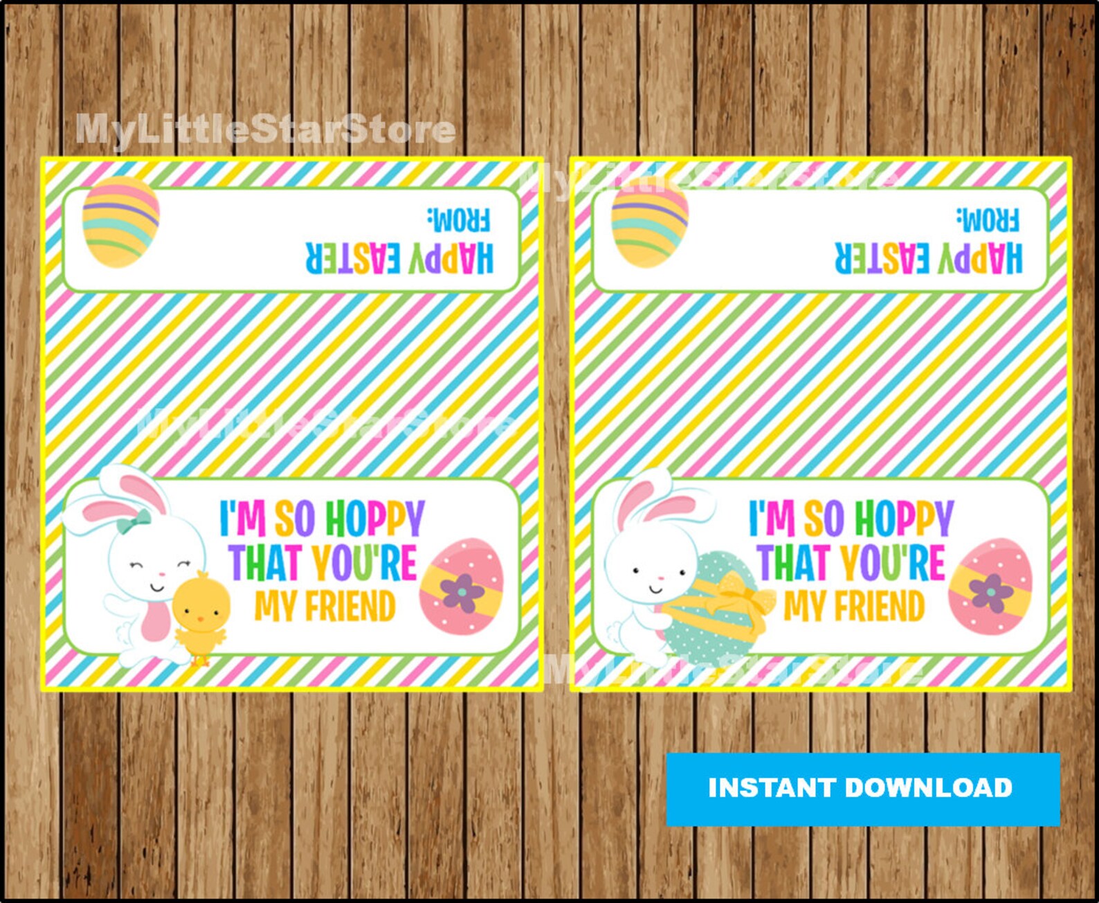 Hoppy Easter Favor Bags Printable Easter Treat Bags Toppers - Etsy