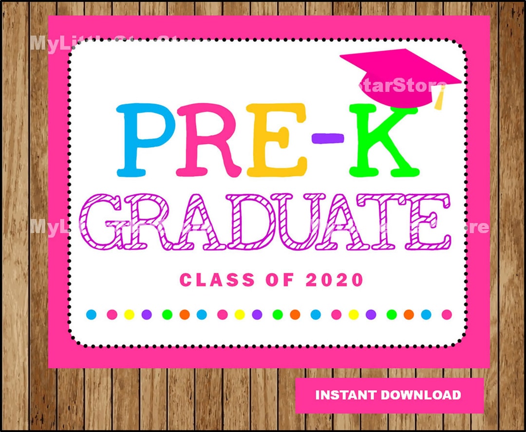 Pre-k Graduation Sign Printable Chalkboard School Graduation - Etsy