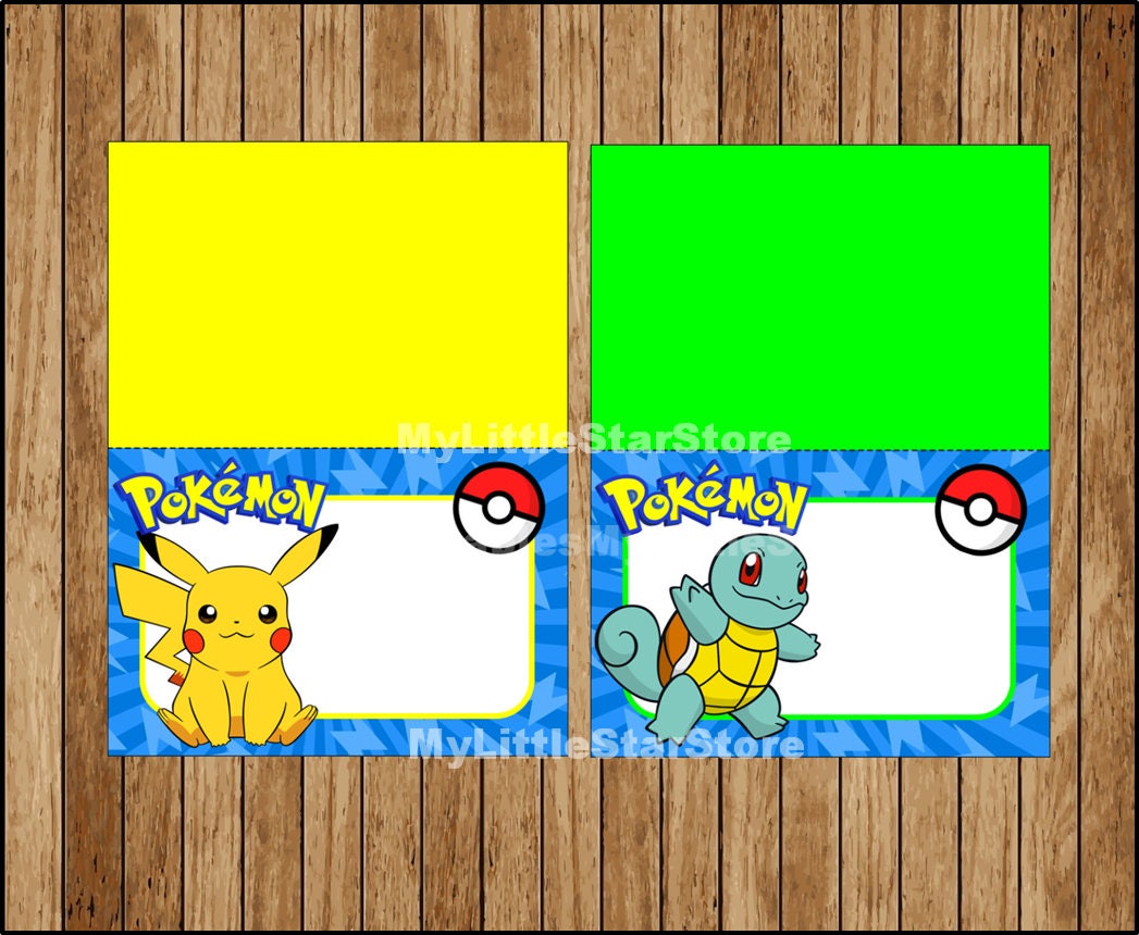 Pokemon Food labels Printable Pokemon Food tent cards | Etsy